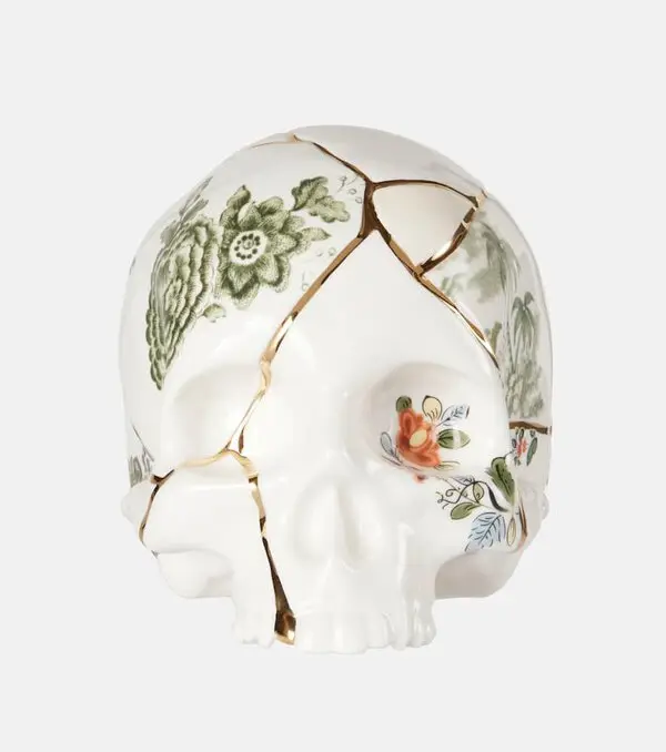 SELETTI Kintsugi Skull Decorative Object Marcantonio Raimondi Malerba - White