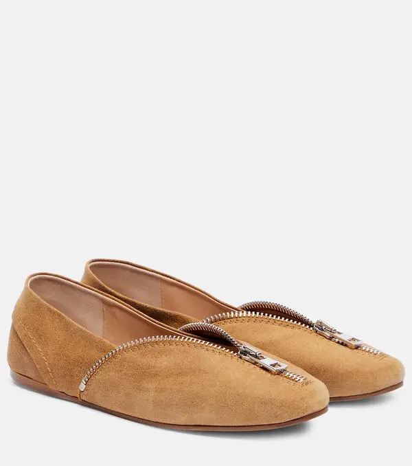 JW Anderson Biker Suede Ballet Flats