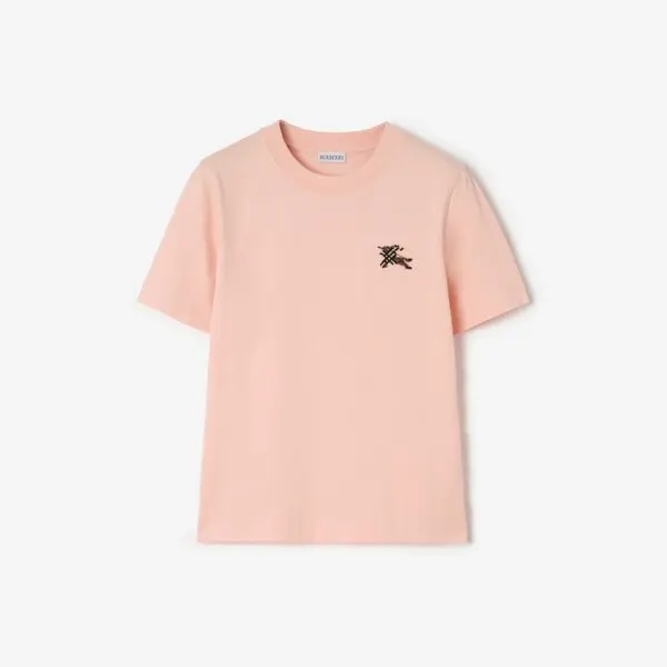 Burberry Eikon Check Cotton T-shirt - Compact Pink