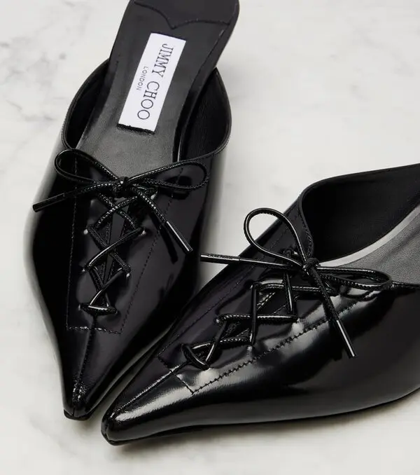 JIMMY CHOO Scarlett 50 Leather Mules - Black