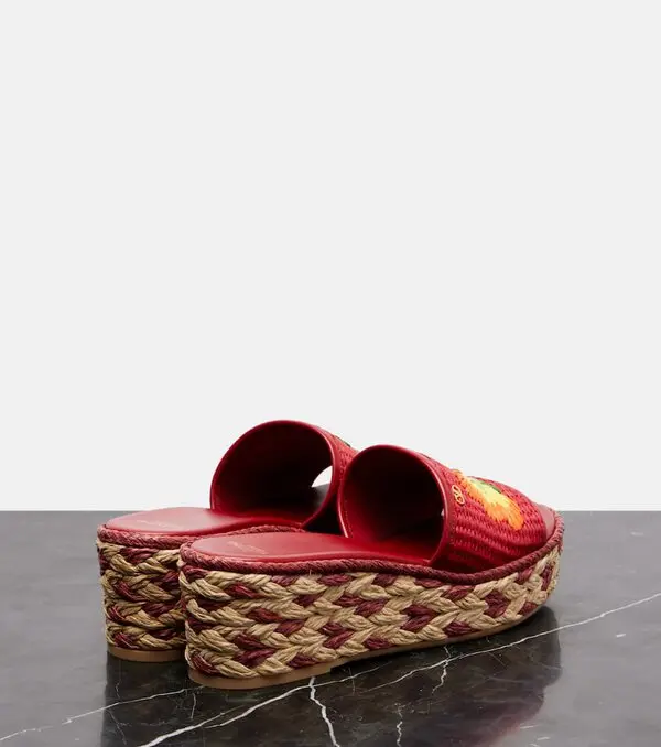 Valentino Garavani Bribri Raffia Espadrille Wedges
