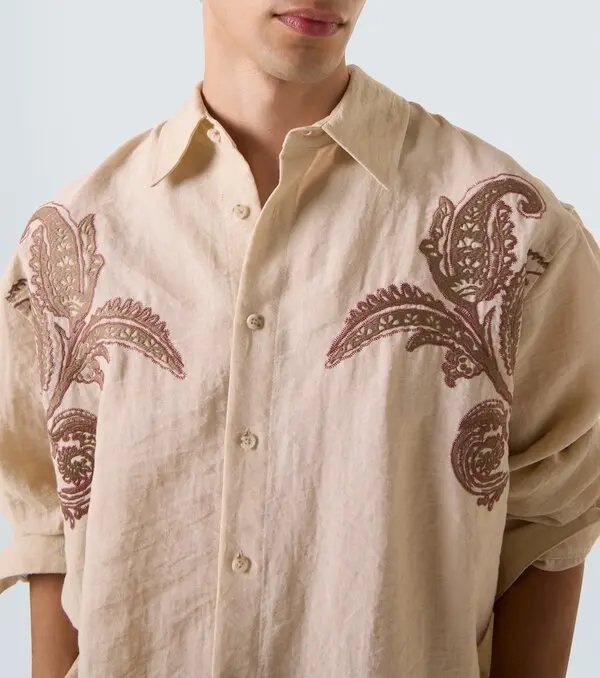 Commas Embroidered Shirt - Beige