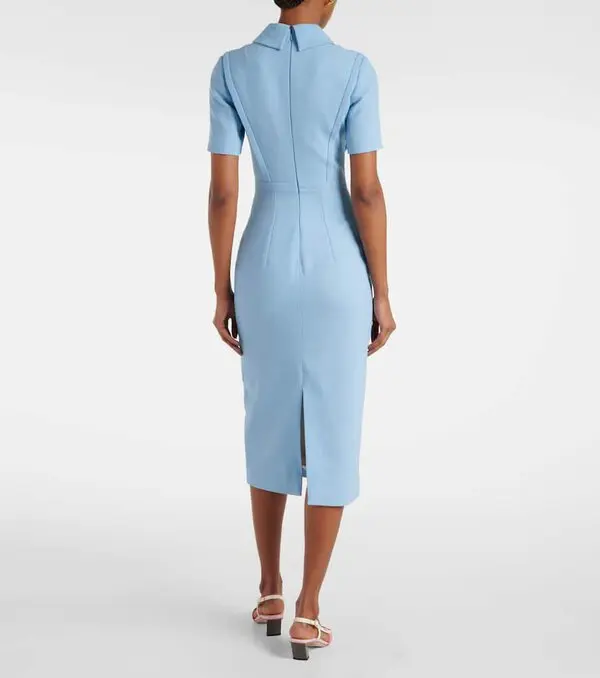 EMILIA WICKSTEAD Valletta Wool Cocktail Dress - Blue