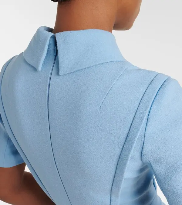 EMILIA WICKSTEAD Valletta Wool Cocktail Dress - Blue