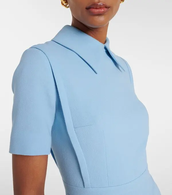 EMILIA WICKSTEAD Valletta Wool Cocktail Dress - Blue