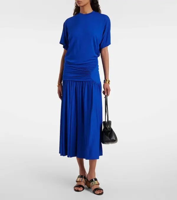 FERRAGAMO Draped Jersey T-shirt Dress
