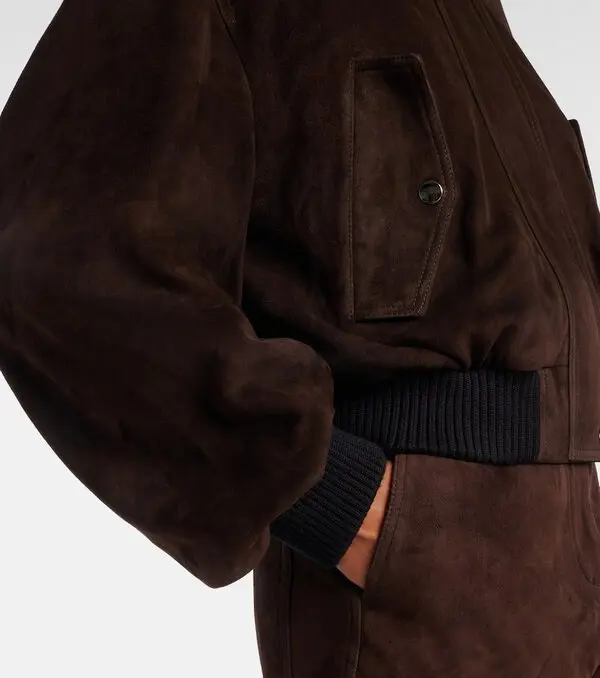 Nour Hammour Briar Suede Bomber Jacket