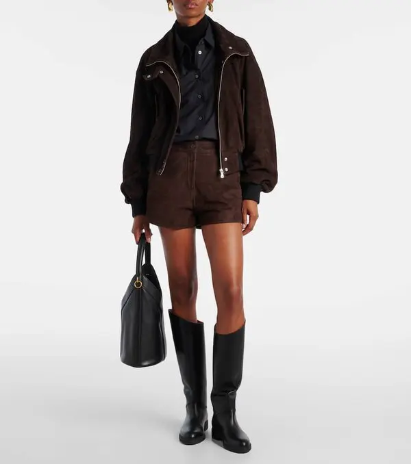 Nour Hammour Briar Suede Bomber Jacket