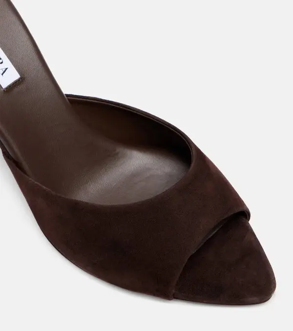 AQUAZZURA Bisous 65 Suede Mules