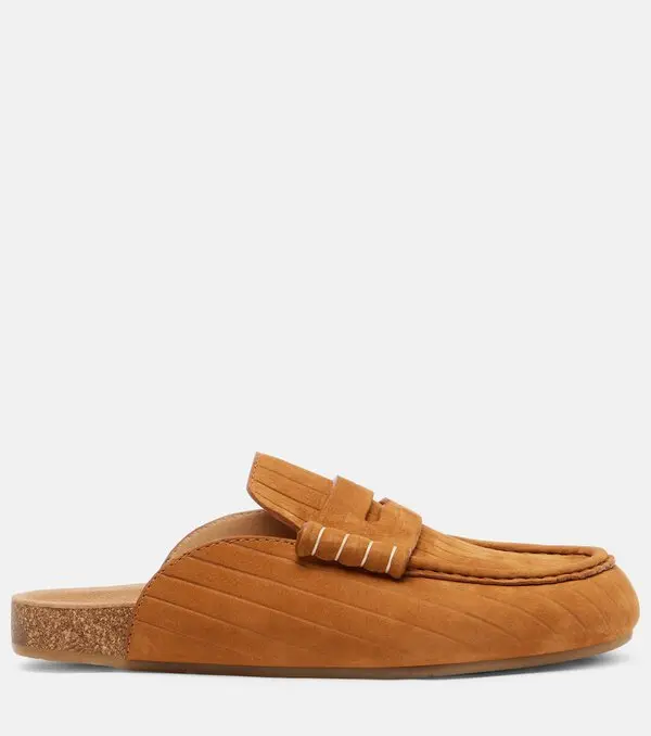 JW Anderson Stitch Suede Mules - Brown