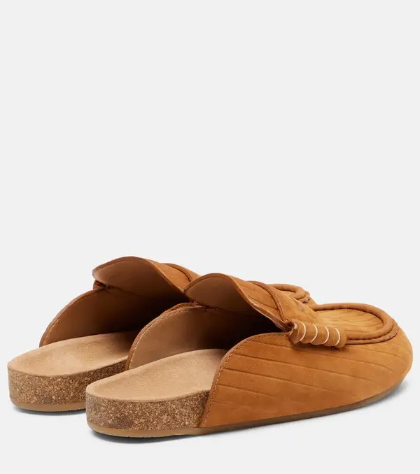 JW Anderson Stitch Suede Mules - Brown