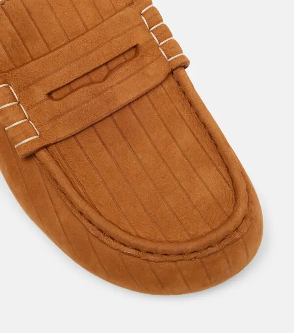 JW Anderson Stitch Suede Mules - Brown