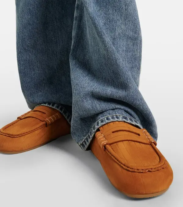JW Anderson Stitch Suede Mules - Brown