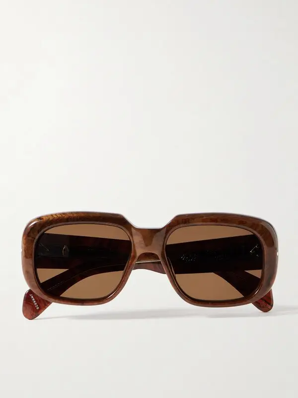 JACQUES MARIE MAGE Kobo Square-frame Sunglasses - Brown