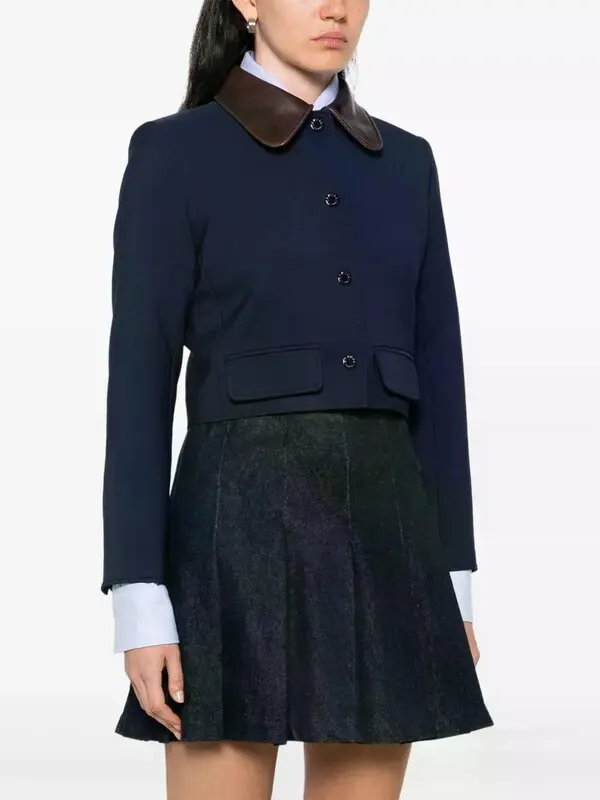 Sandro Cropped Jacket With Contrasting Collar