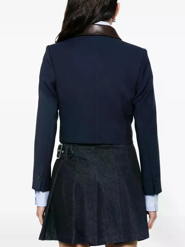 Sandro Cropped Jacket With Contrasting Collar