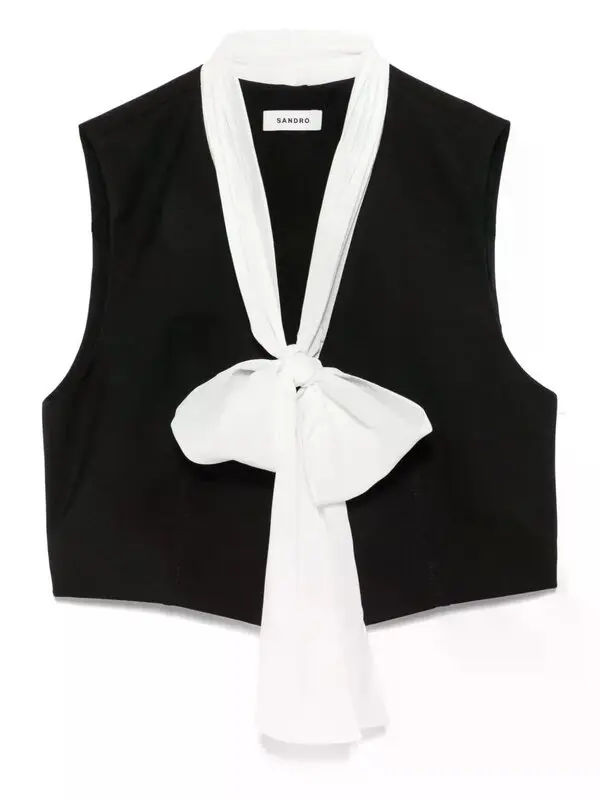 Sandro V-neck Sleeveless Blouse - Black