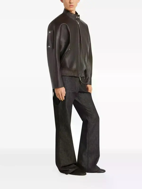 COURREGES Zip-up Leather Jacket