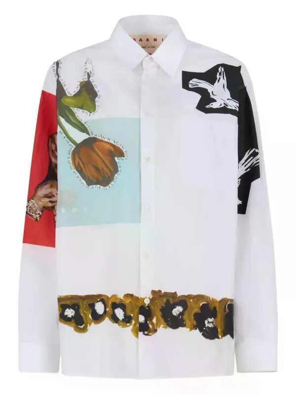 Marni Graphic Print Button-up Shirt - 00w01 White