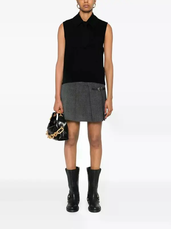 Sandro Pleated Mini Skirt With Buckle Detail