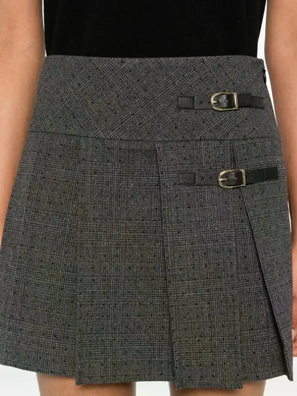Sandro Pleated Mini Skirt With Buckle Detail