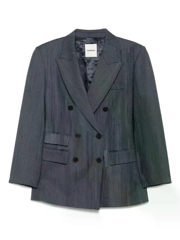 Sandro Double-breasted Striped Blazer