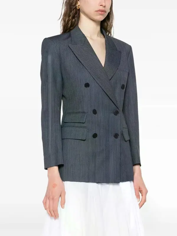Sandro Double-breasted Striped Blazer