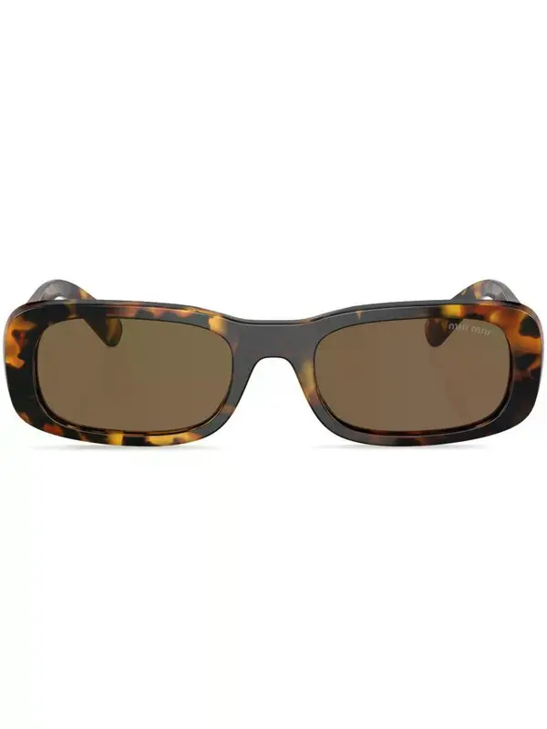 Miu Miu Tortoiseshell-effect Rectangle-frame Sunglasses