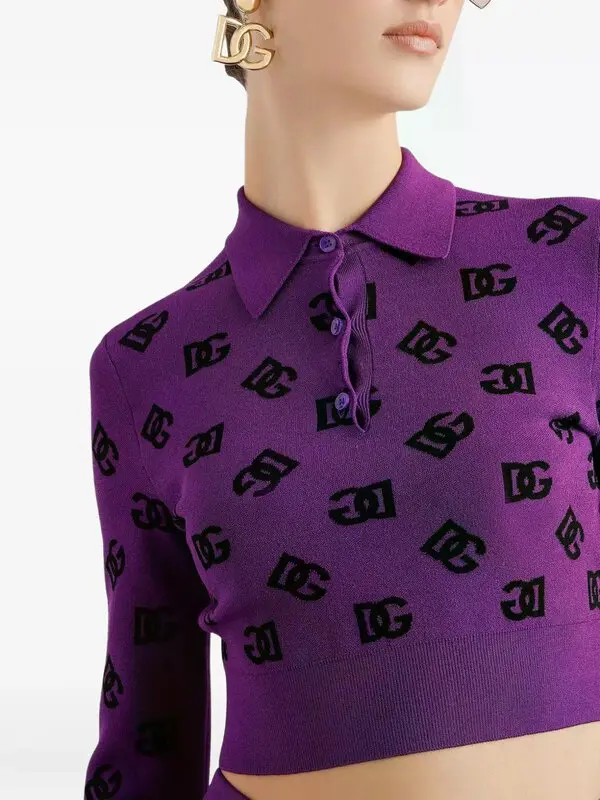 Dolce & Gabbana Jacquard Polo Top