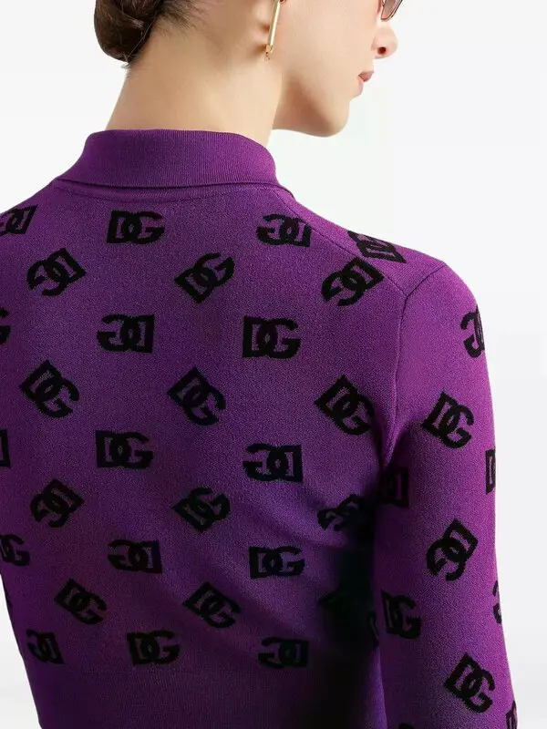 Dolce & Gabbana Jacquard Polo Top