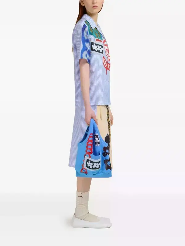 Marni Patchwork Embroidered Short-sleeve Shirt