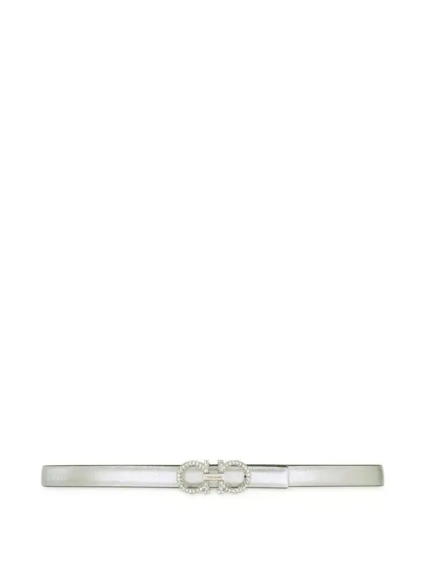 FERRAGAMO Reversible Gancini Belt - Silver