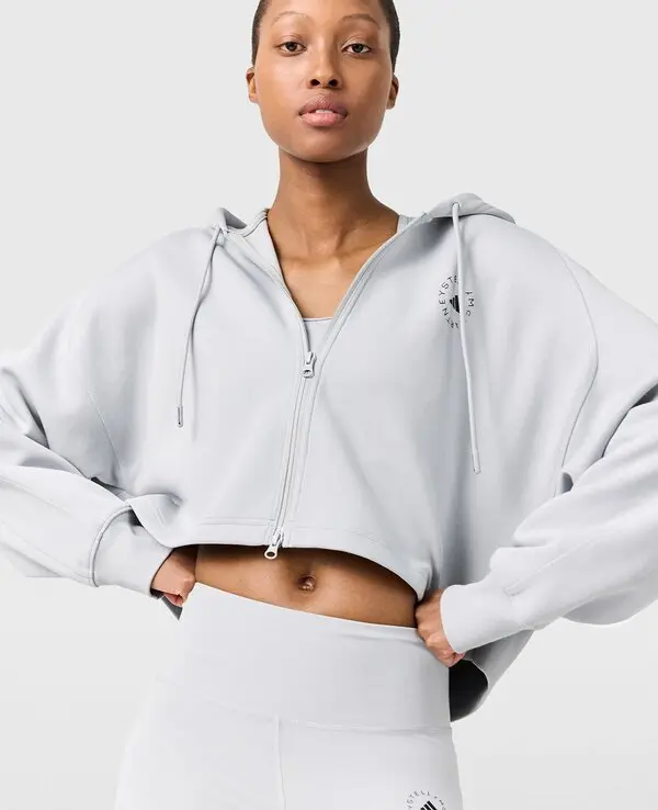 Stella McCartney Logo Cropped Hoodie - Gray