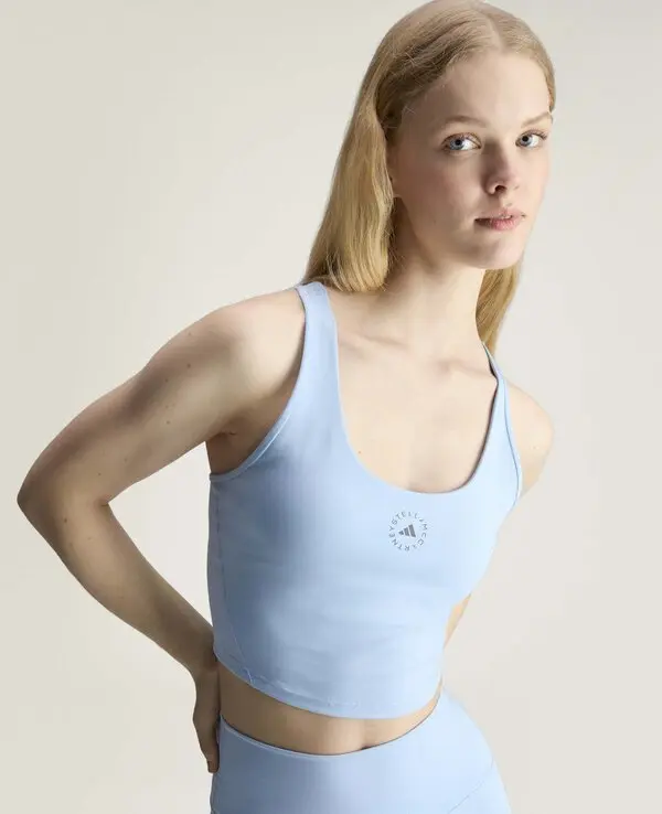 Stella McCartney Truestrength Yoga Cropped Tank - Light Sky