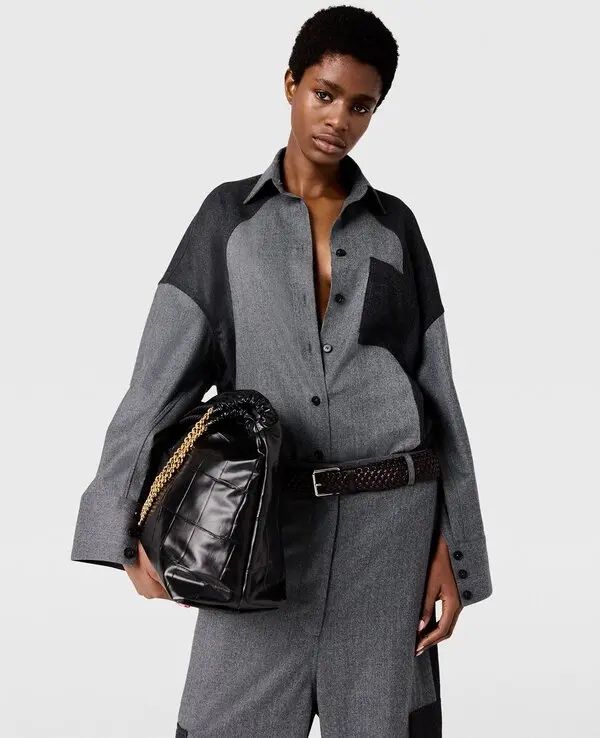 Stella McCartney Paneled Oversized Shirt - Ash Gray