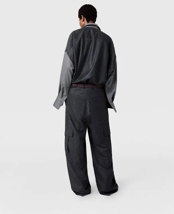 Stella McCartney Paneled Oversized Shirt - Ash Gray