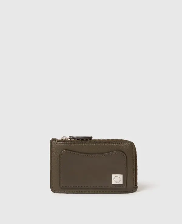 Stella McCartney Ryder Zipper Cardholder - Dark Olive