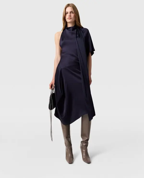 Stella McCartney Asymmetric Tie-neck Midi Dress
