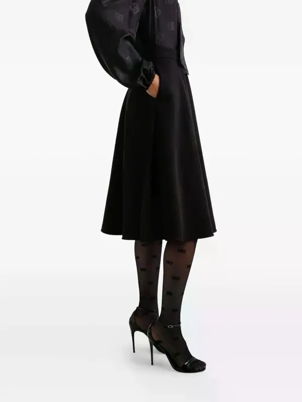 Dolce & Gabbana Midi Skirt With Full Pleats - Black