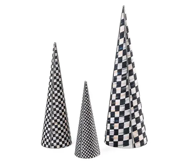 MACKENZIE-CHILDS Courtly Cone Trees, Set Of 3 - One-color