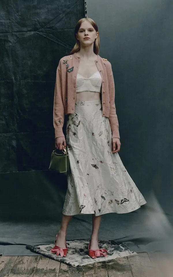Erdem Cropped Corset Bra Top - Ivory