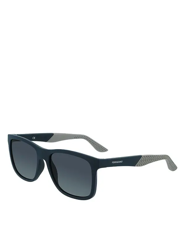FERRAGAMO Square Sunglasses, 56mm - Blue