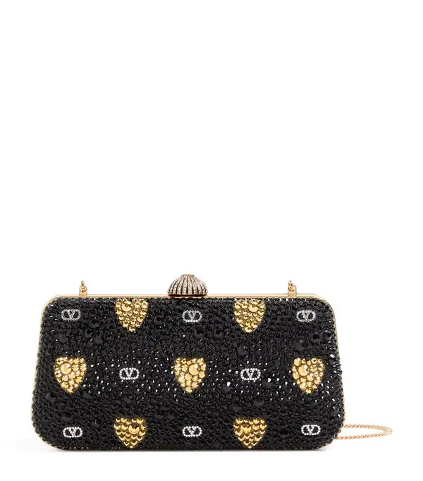 Valentino Garavani Embellished Minaudiere Clutch - Black