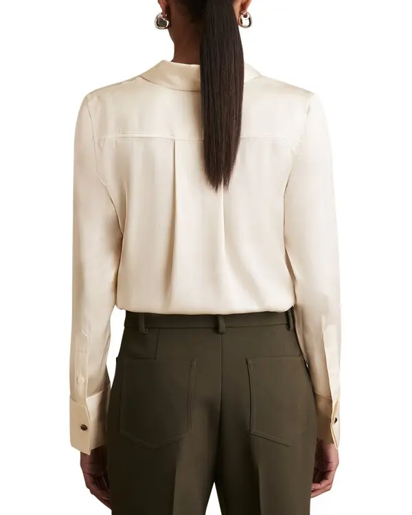 REISS Ameira Silk Shirt - Ivory