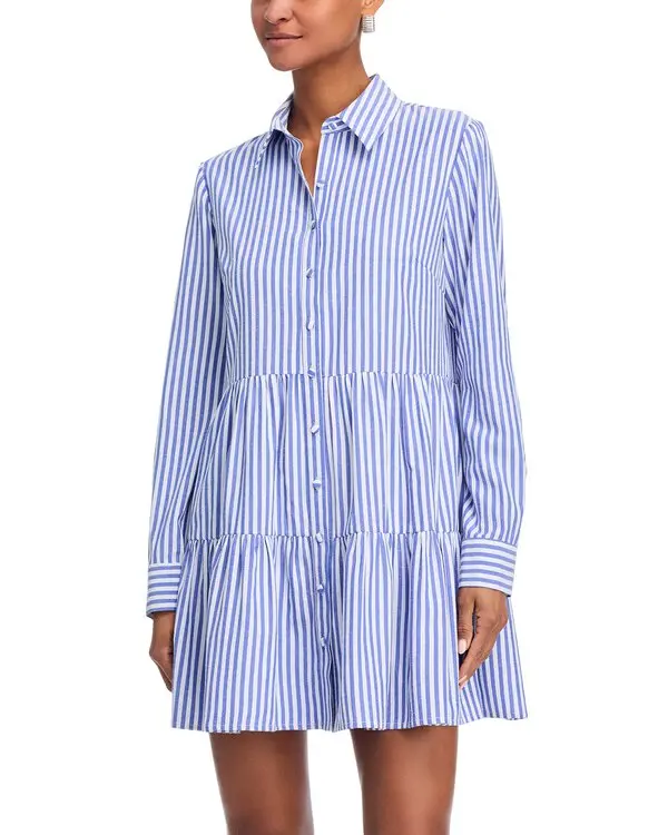 Aqua Striped Mini Dress