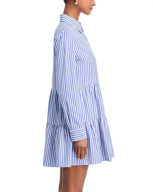 Aqua Striped Mini Dress