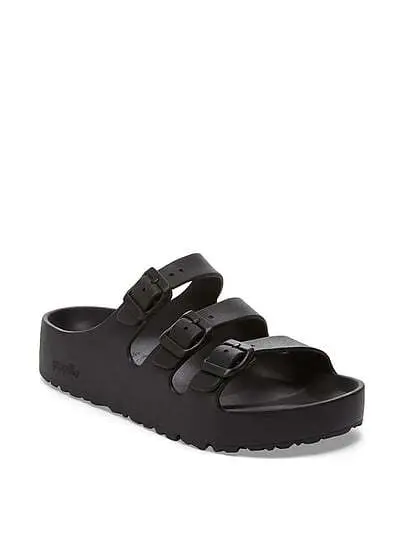 Pink Birkenstock Florida Flex Platform Eva Sandals - Black