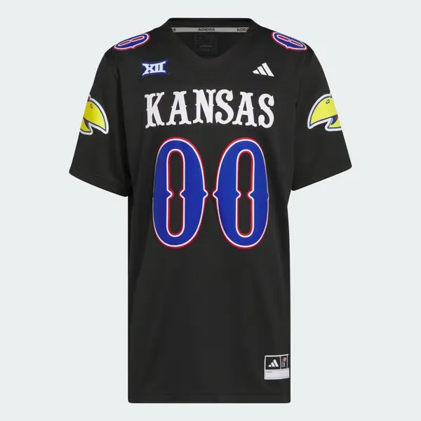 Adidas Kansas Jayhawks Football Jersey - Black