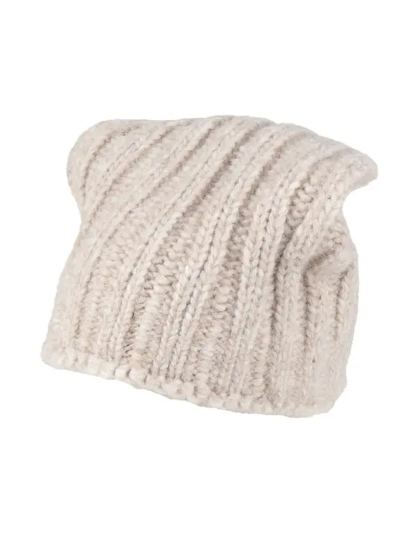 ARAGONA Knitted Beanie - Beige