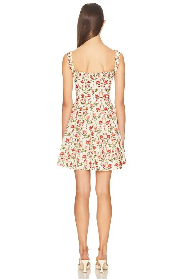Agua Bendita Moriche Canna Dress In White,rose